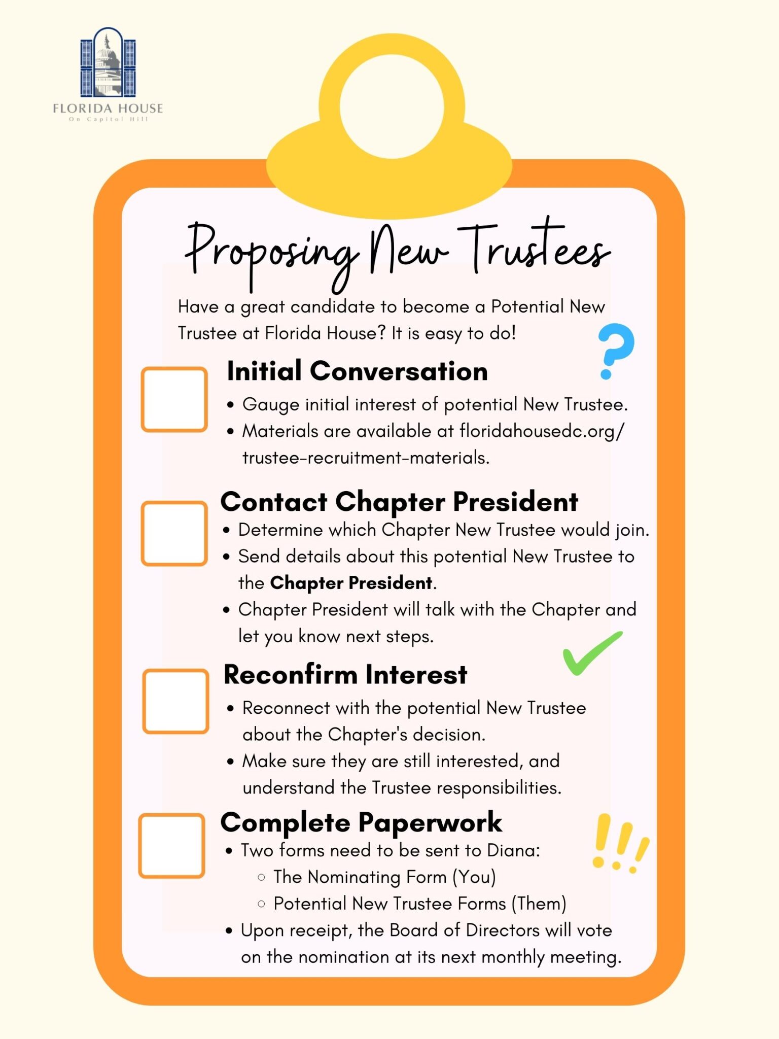 Trustee Recruitment | Florida House DC